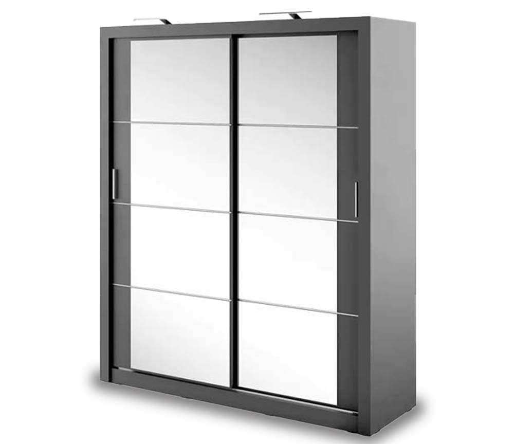 Birmingham Matt Grey Sliding Door Wardrobe 181cm