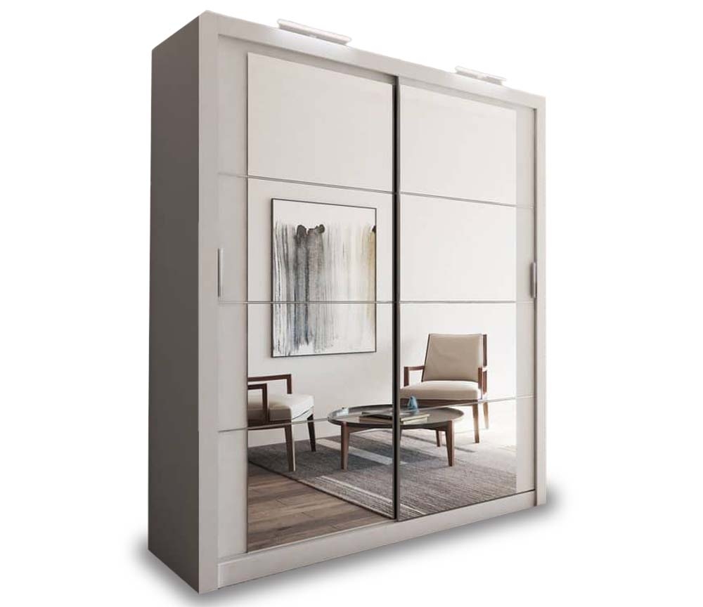 Birmingham White Sliding Door Wardrobe 181cm
