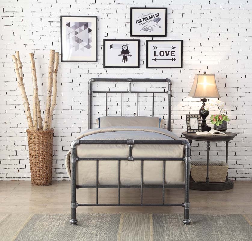 Kilcain Black Silver Single Bed Frame