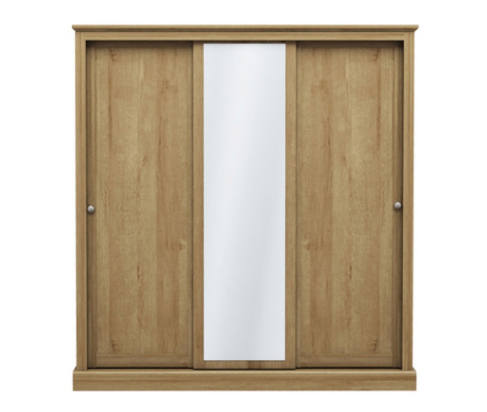 Dawlish Oak 3 Sliding Door Wardrobe