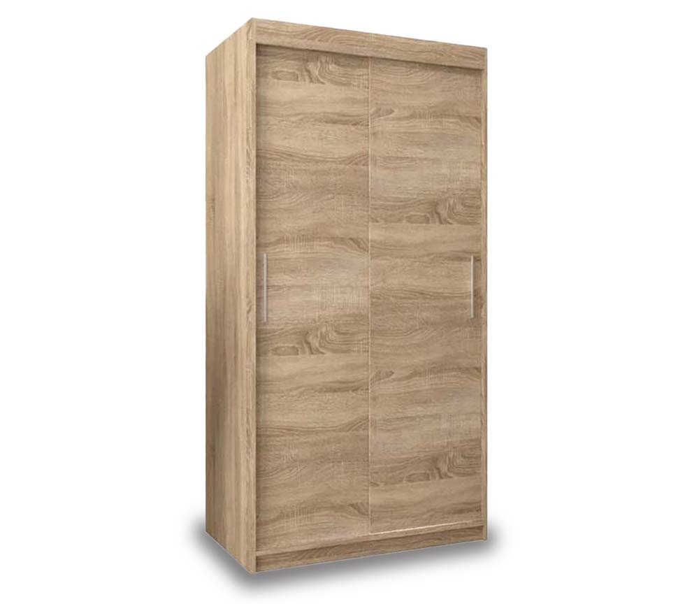 Harrogate Light Oak Sliding Door Wardrobe 100cm