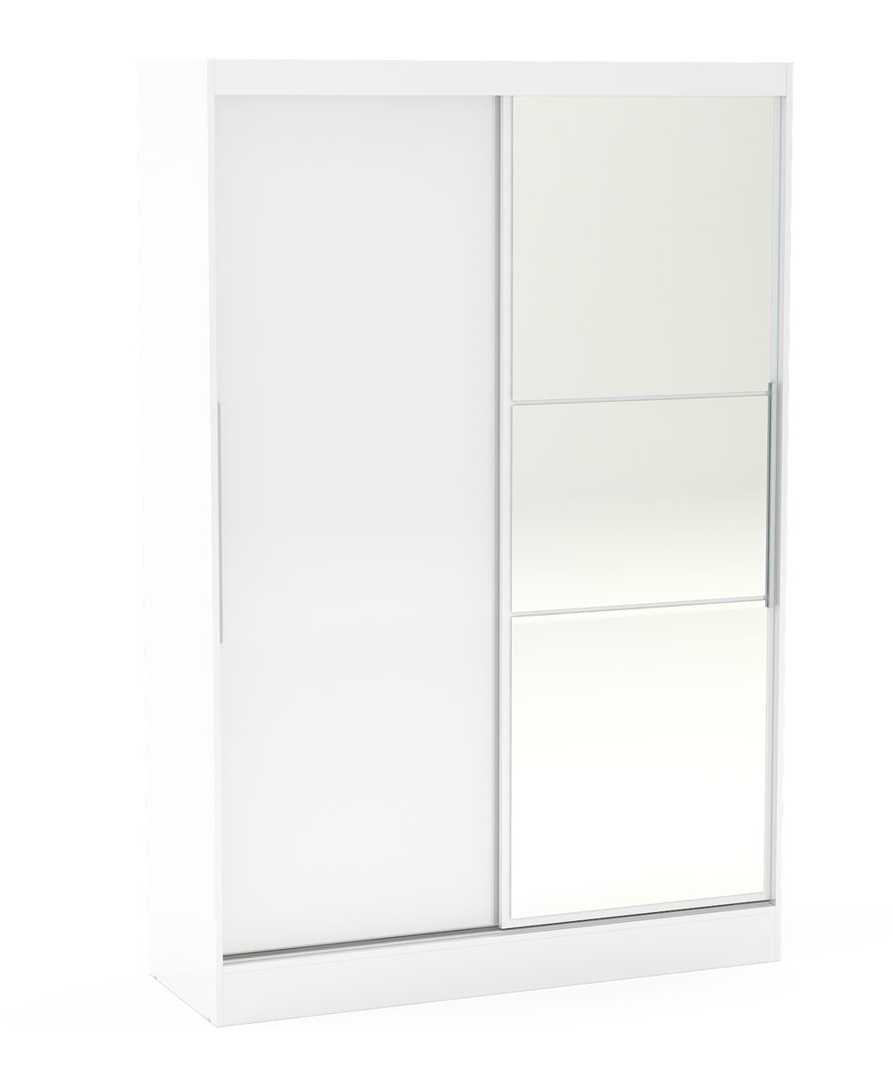 Links High Gloss White 2 Sliding Door Wardrobe With Mirror