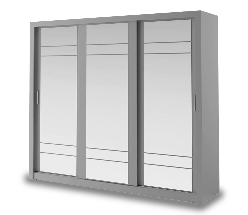 Manchester Matt Grey Sliding Door Wardrobe 250cm