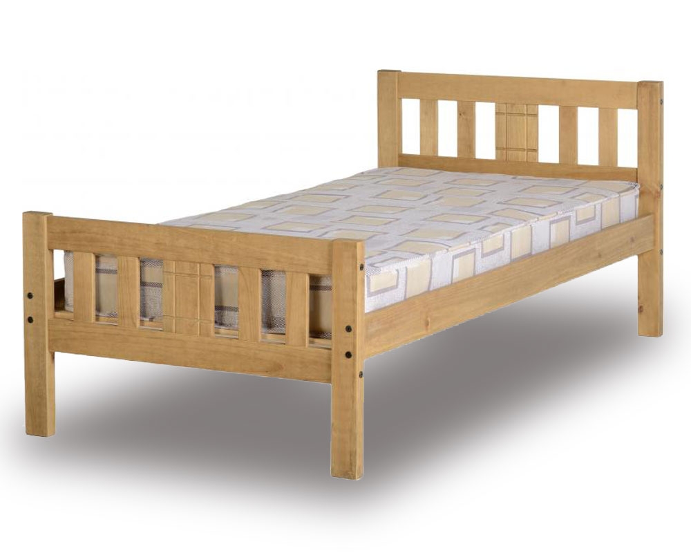 Ria Antique Waxed Pine Single Bed Frame - Single Bed Frames - Bed Frames